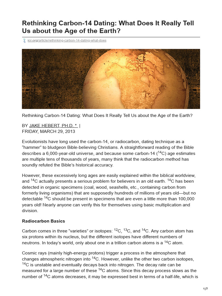 Rethinking Carbon-14 Dating - ICR | PDF | Radiocarbon Dating | Atoms