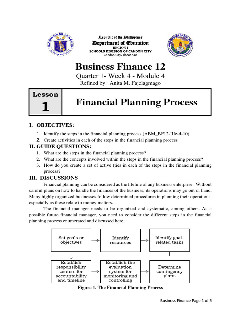 Business Finance 12 - Q1 - W4 - M4 - LDS - Financial-Process - ALG ...