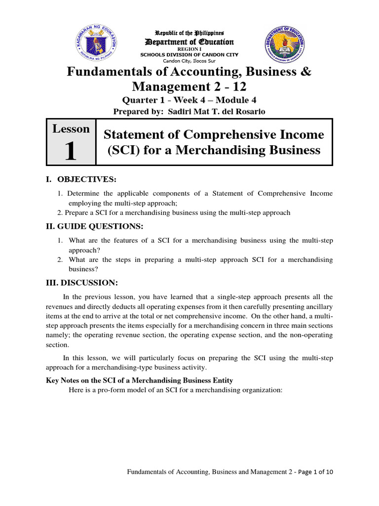 FABM2 Q1 W4 M4 LDS SCI-Multi-step-Approach ALG RTP | PDF | Expense ...