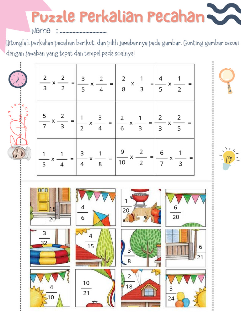 Puzzle Perkalian Pecahan | PDF