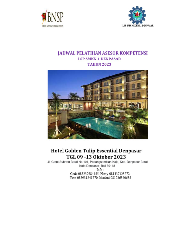 Draft Jadwal Rencana Aca 2023 | PDF