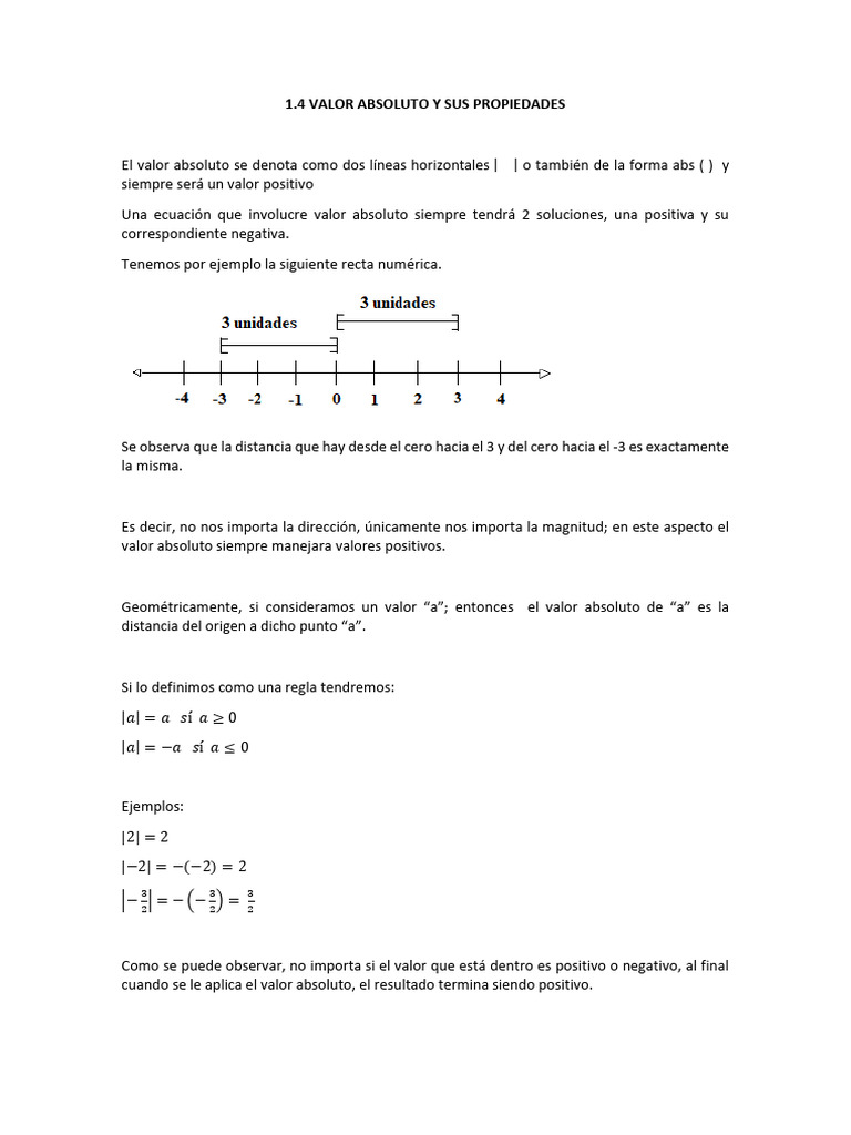 Valor Absoluto: Propiedades y Ejemplos | PDF | Geometría | Matemática ...