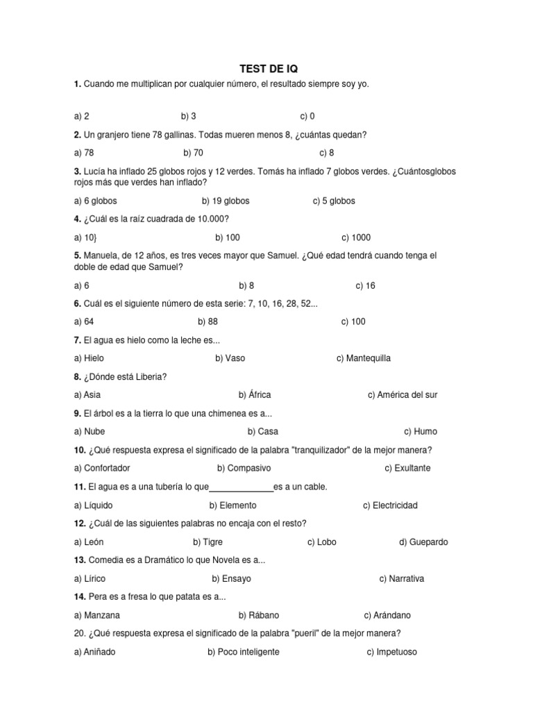 Prueba de Iq | PDF