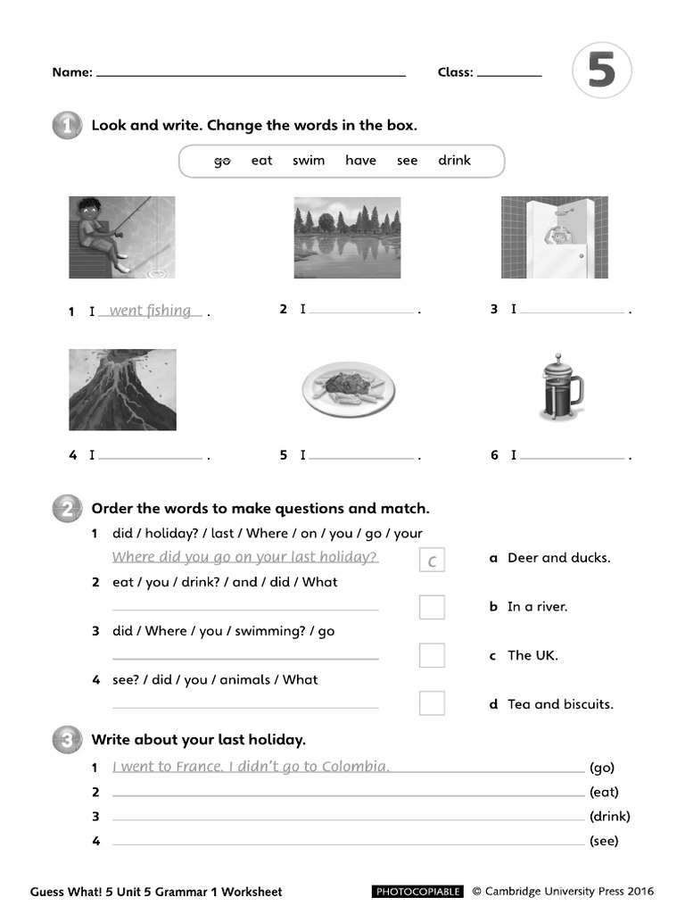 Guess What 5 BE Unit 5 Grammar Worksheet | PDF
