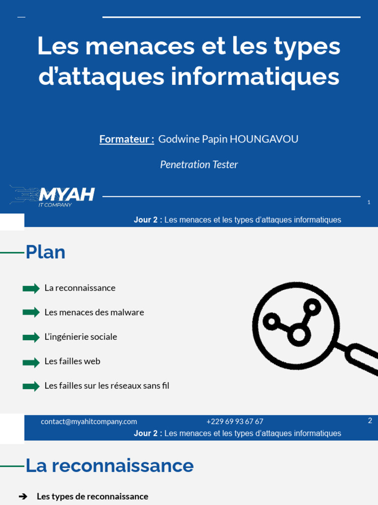 Les Menaces Et Les Types D'attaques Informatiques - Bootcamp | PDF