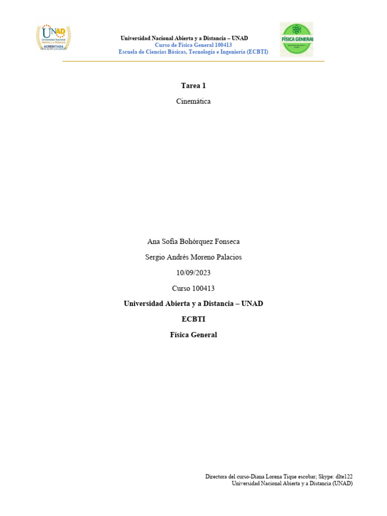 Tarea 1-Cinematica | PDF