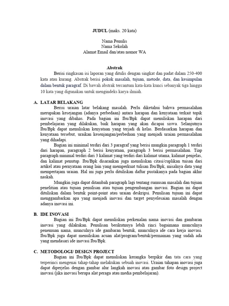 Format Penulisan Karya PIGUR 2023 | PDF | Karier & Perkembangan