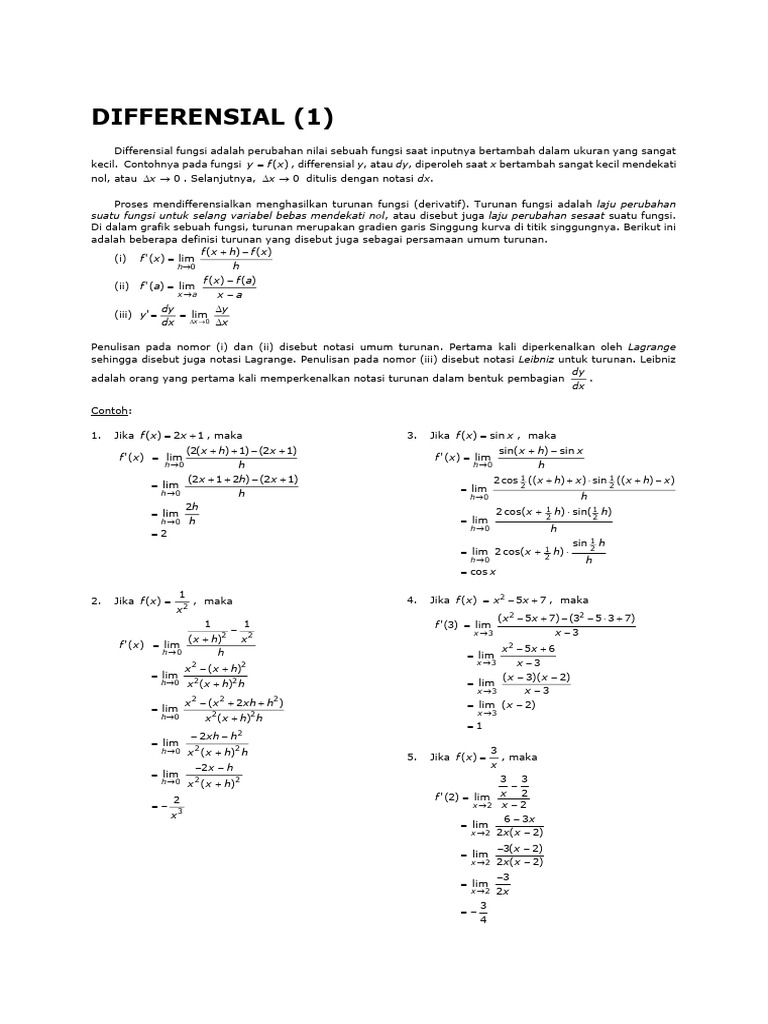 Differensial 1 (Modul) | PDF