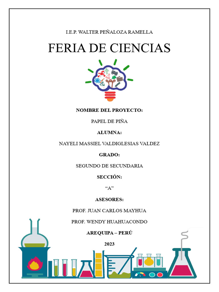 Carátula para Feria de Ciencias | PDF