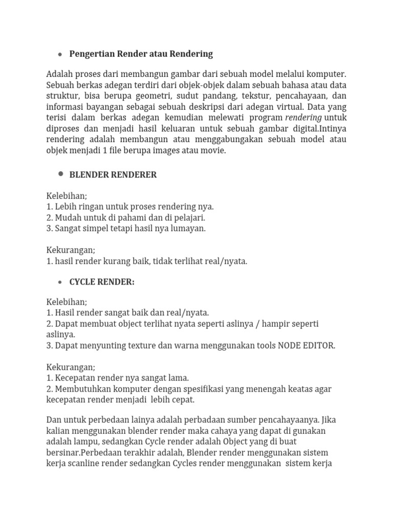 Pengertian Render Atau Rendering | PDF