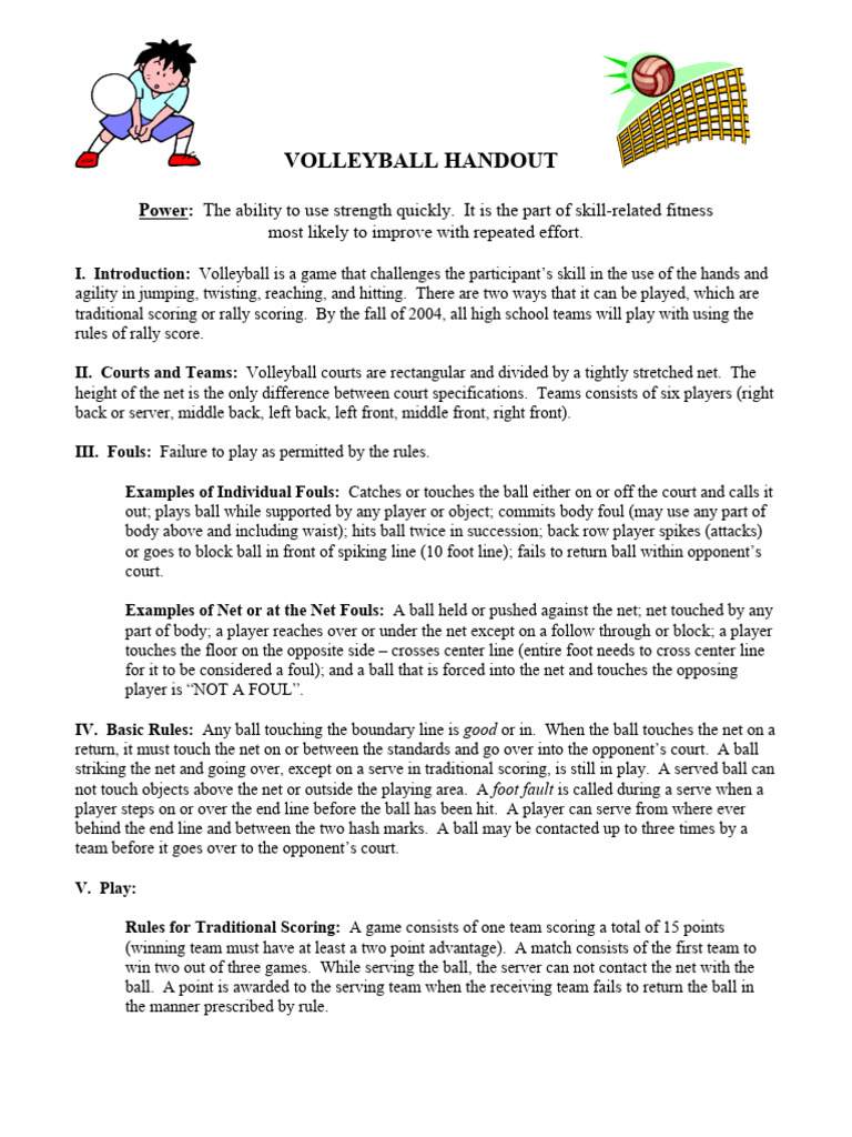 Volleyball Study Guide | PDF
