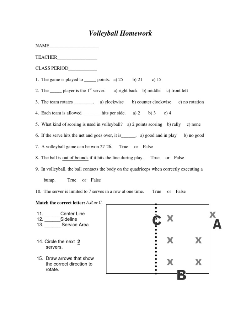Volleyball Homework | PDF