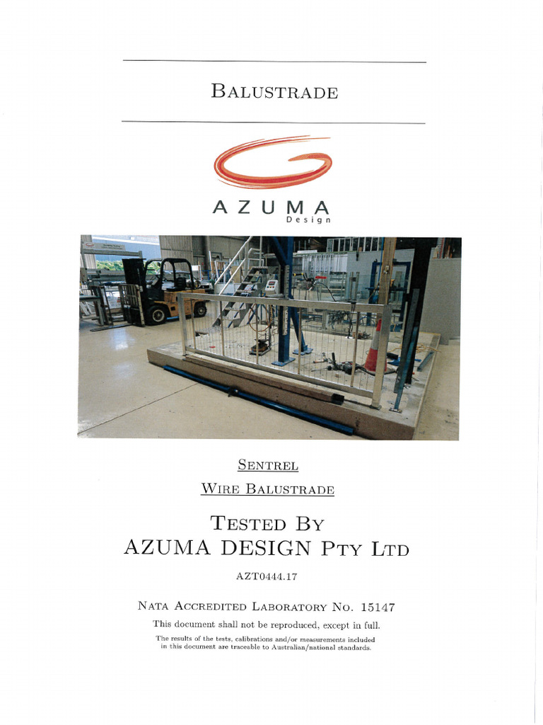 Sentrel Aluminium Balustrade Certification | PDF