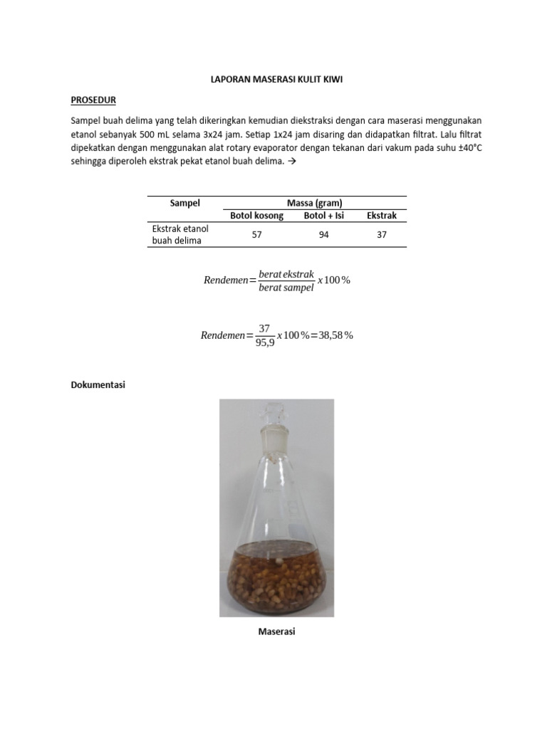Laporan Maserasi - Delima | PDF