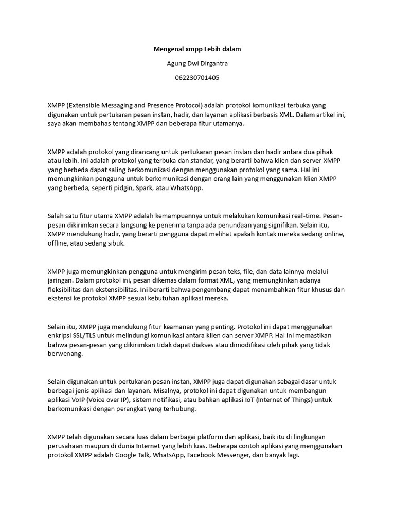 Mengenal Xmpp Agung 2ca Pdf 