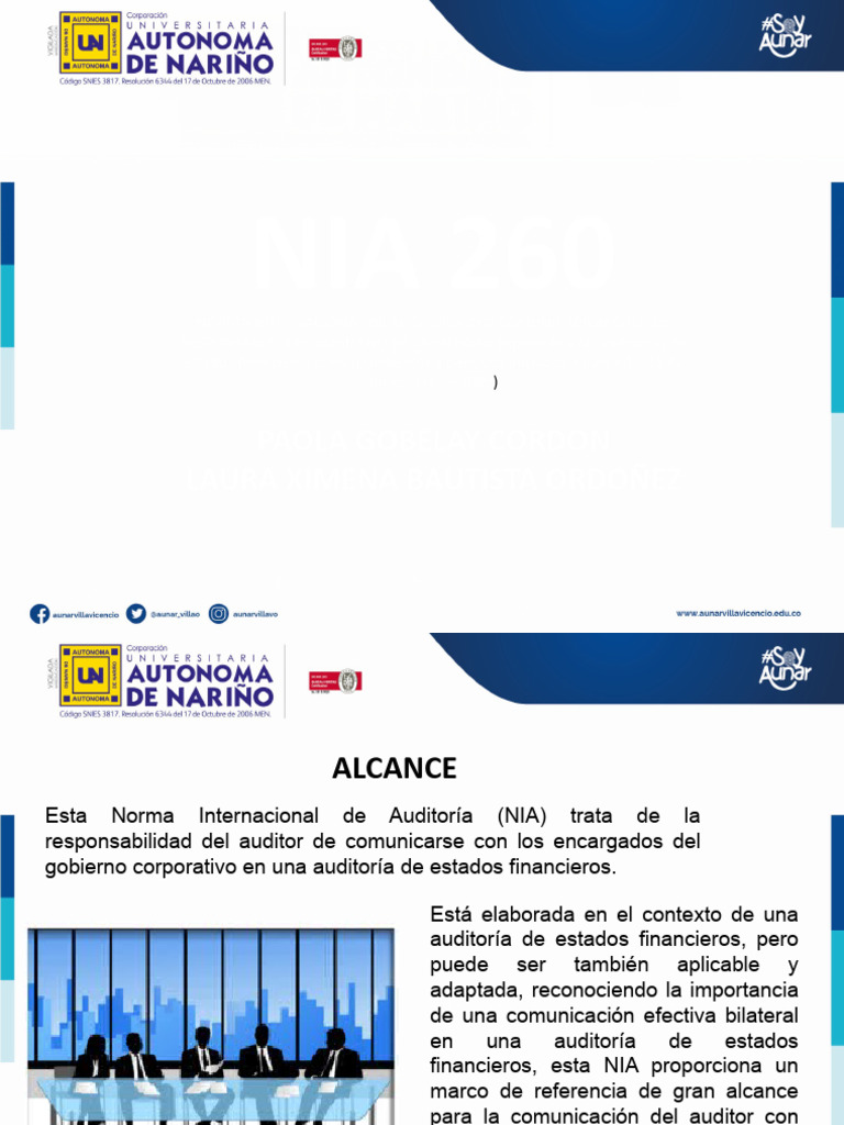 Nia 260 | PDF | Auditoría | Contralor