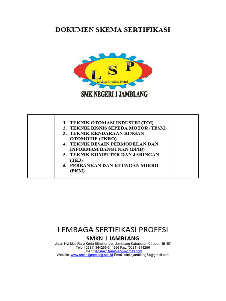 Dokumen Skema Sertifikasi Pengajuan LSP | PDF | Bisnis | Teknologi & Rekayasa
