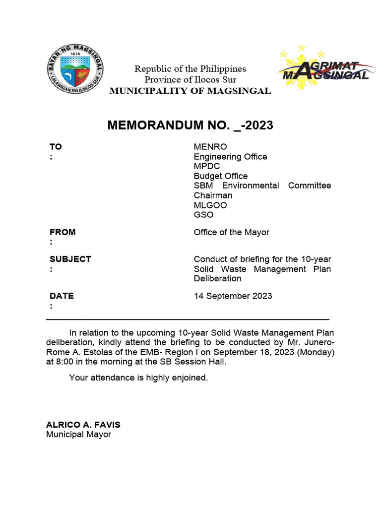 Memorandum No. 14 2023 | PDF