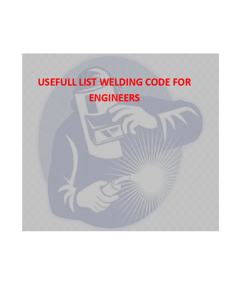 Usefull List Welding Code | PDF | Construction | Welding