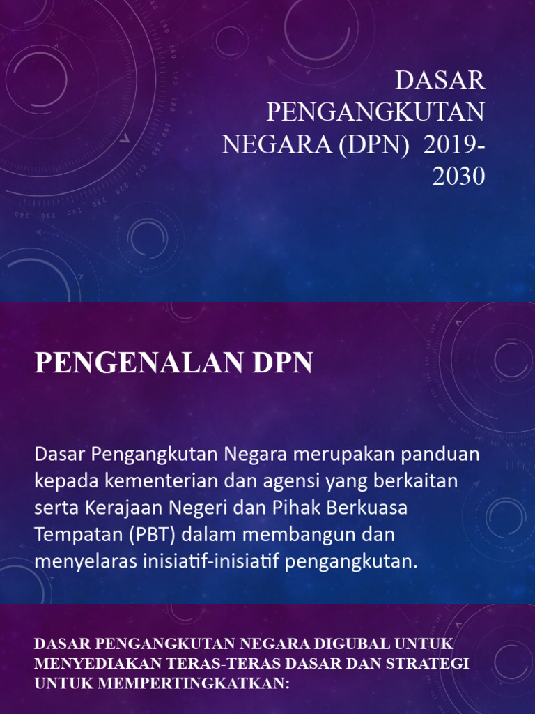 Dasar Pengangkutan NEGARA (DPN) 2019-2030 | PDF