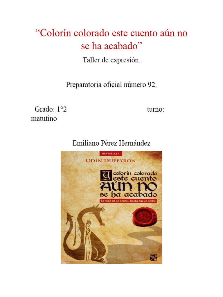 colorin colorado este cuento aun no se ha acabado. | PDF