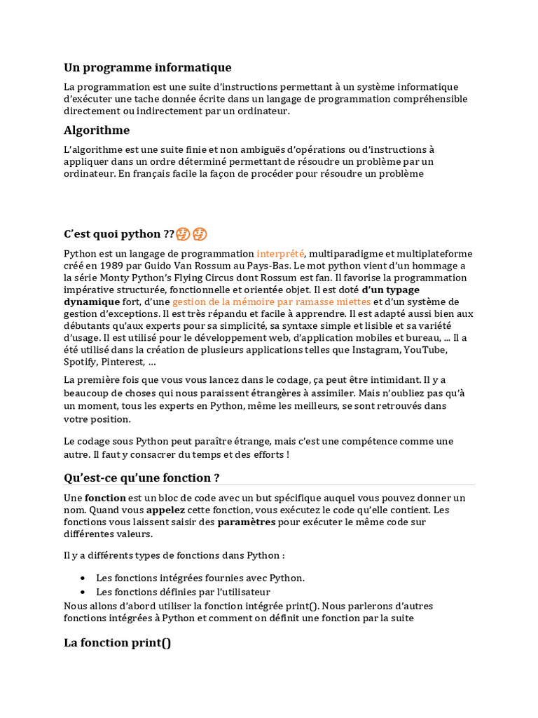 Python Var CH Int Float | PDF | Programmation informatique | Python (Langage de programmation)