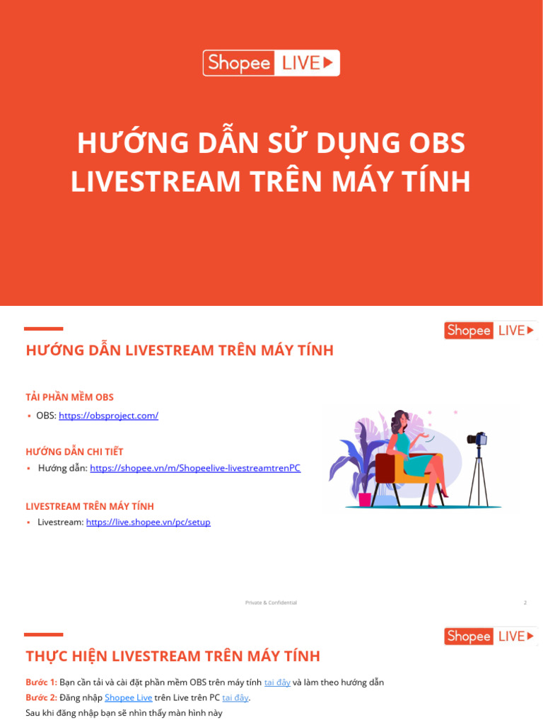 OBS - HƯỚNG DẪN SỬ DỤNG OBS LIVESTREAM TRÊN MÁY TÍNH.pptx | PDF