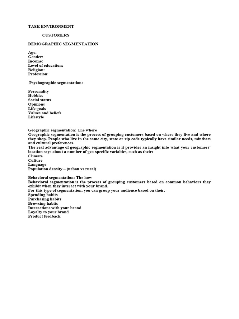 Task Environment | PDF