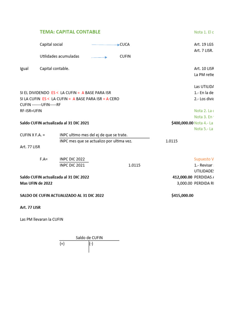 Cuca y Cufin | PDF | Valores de renta variable | Economía Financiera