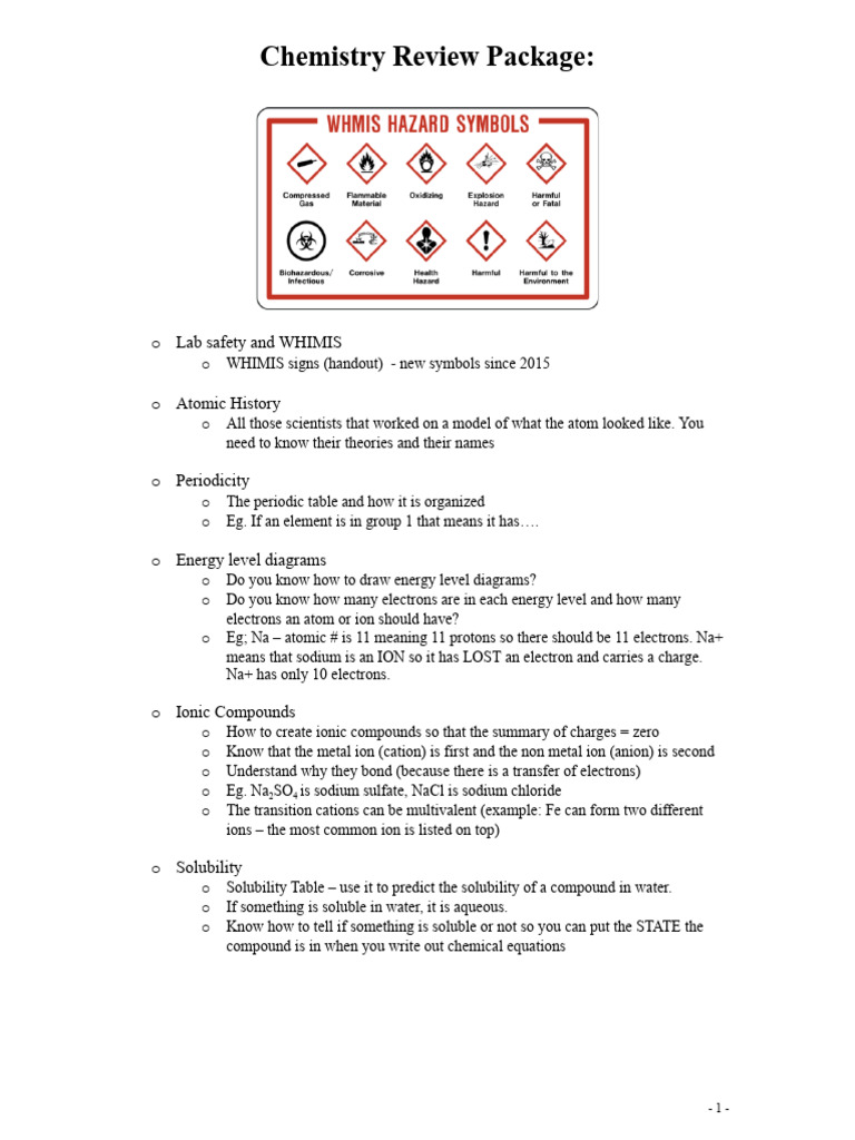 Comprehensive Chemistry Study Guide | PDF