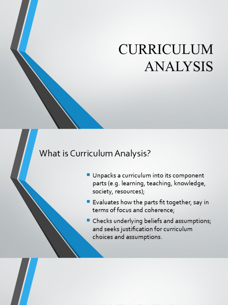 Curriculum Analysis and Development Guide | PDF
