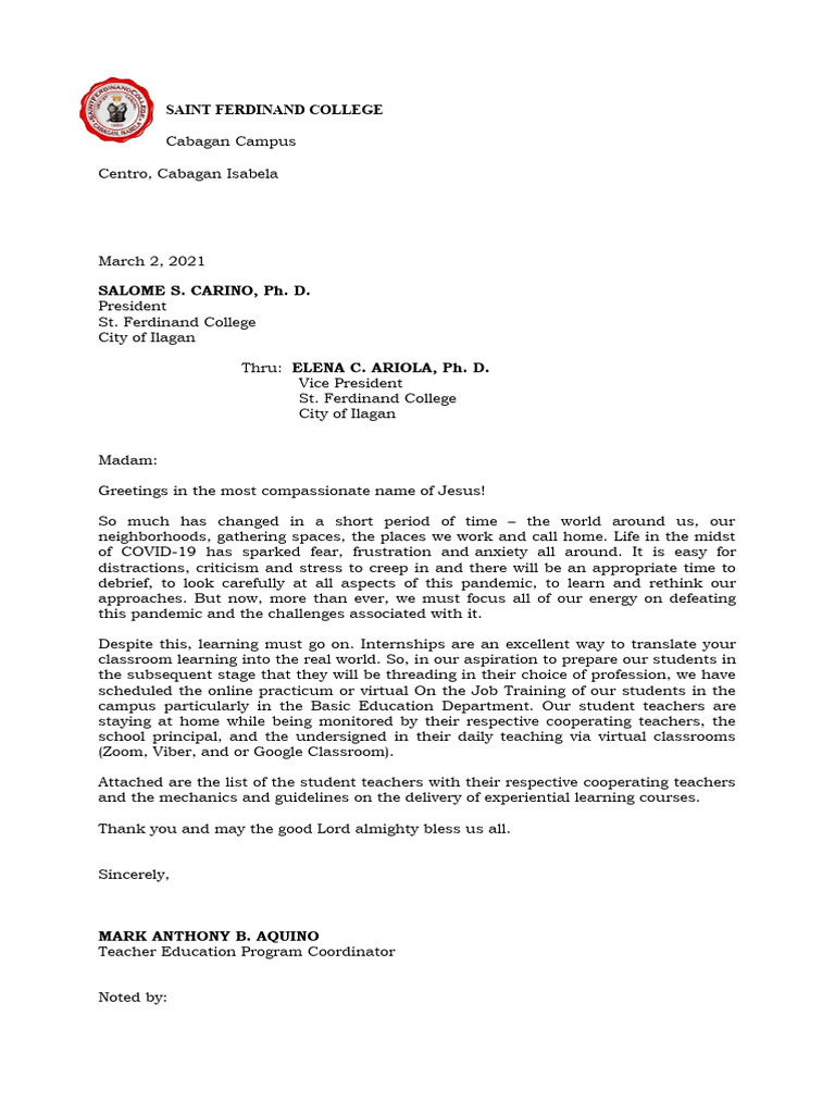 Deployment Letter | PDF