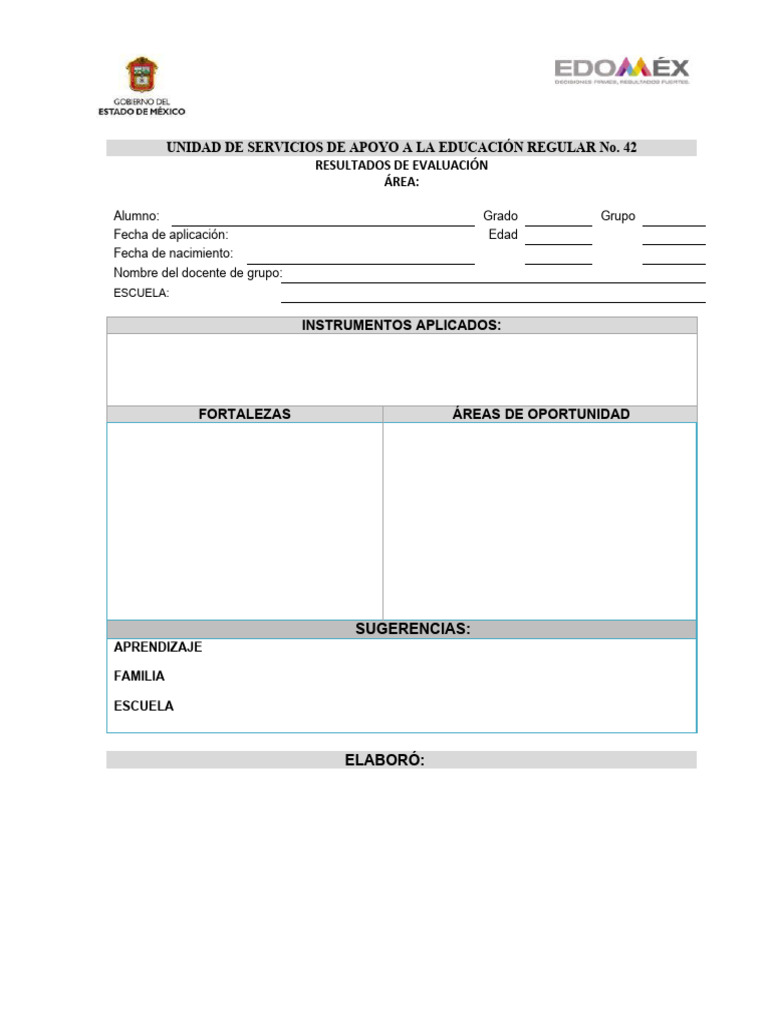 5.1 Formato Informe de Área | PDF