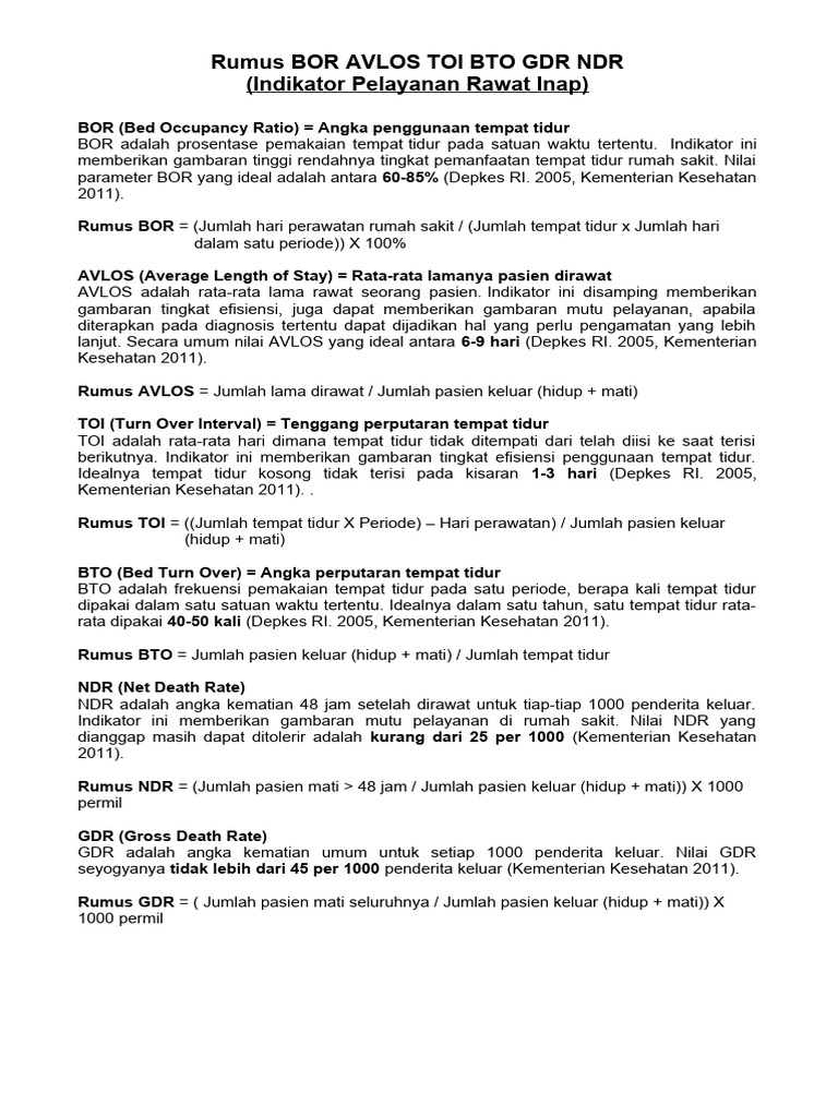 Rumus BOR AVLOS TOI BTO GDR NDR | PDF