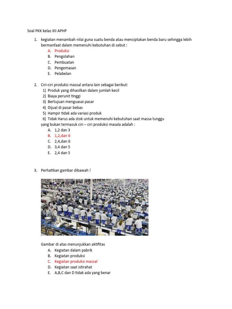 Soal PKK Kelas Xii Aphp | PDF