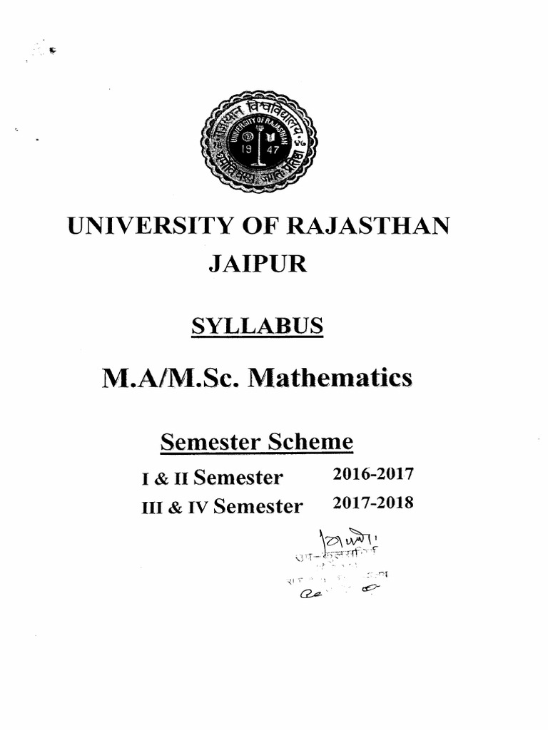 M.A. M.sc. Maths (Semester) 2017 | PDF