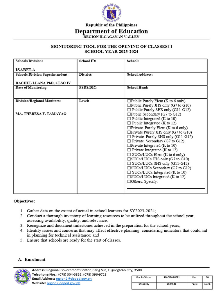 BOSY 2023-2024 ME Tool | PDF