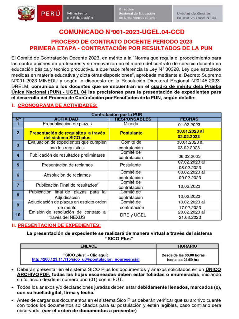 COMUNICADO N°001-2023-CCD FINAL 2 (3) | PDF