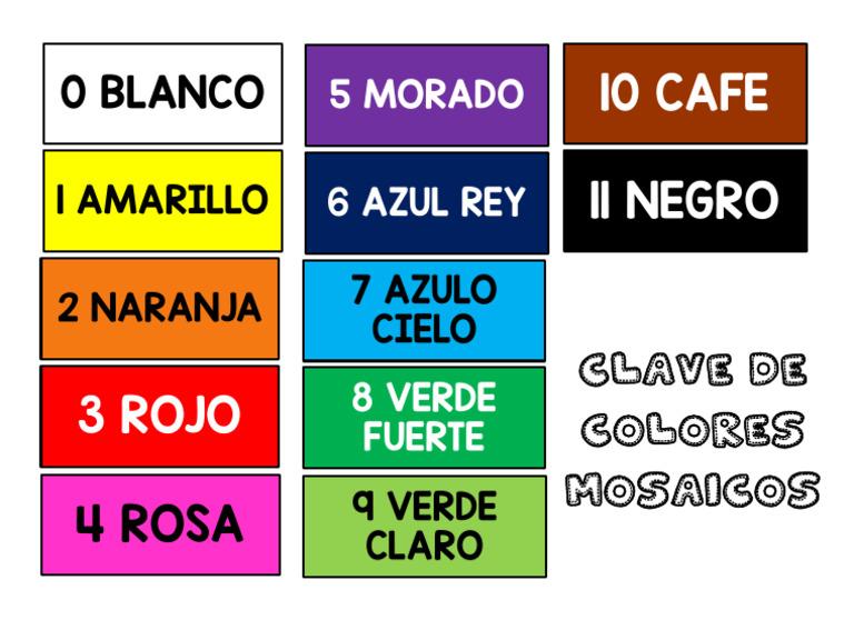 Clave Colores Mosaicos | PDF