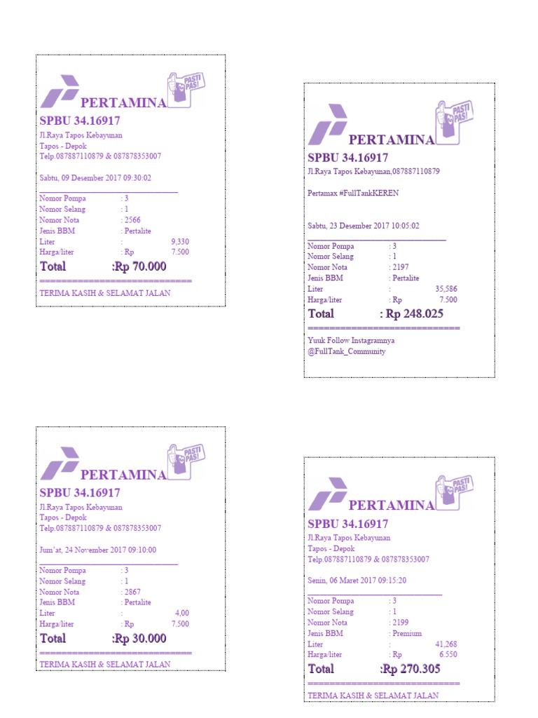 Pertamina: SPBU 34.16917 | PDF