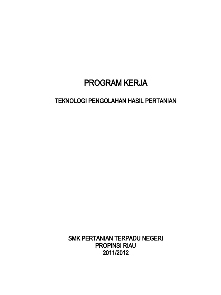 Program Kerja THP | PDF