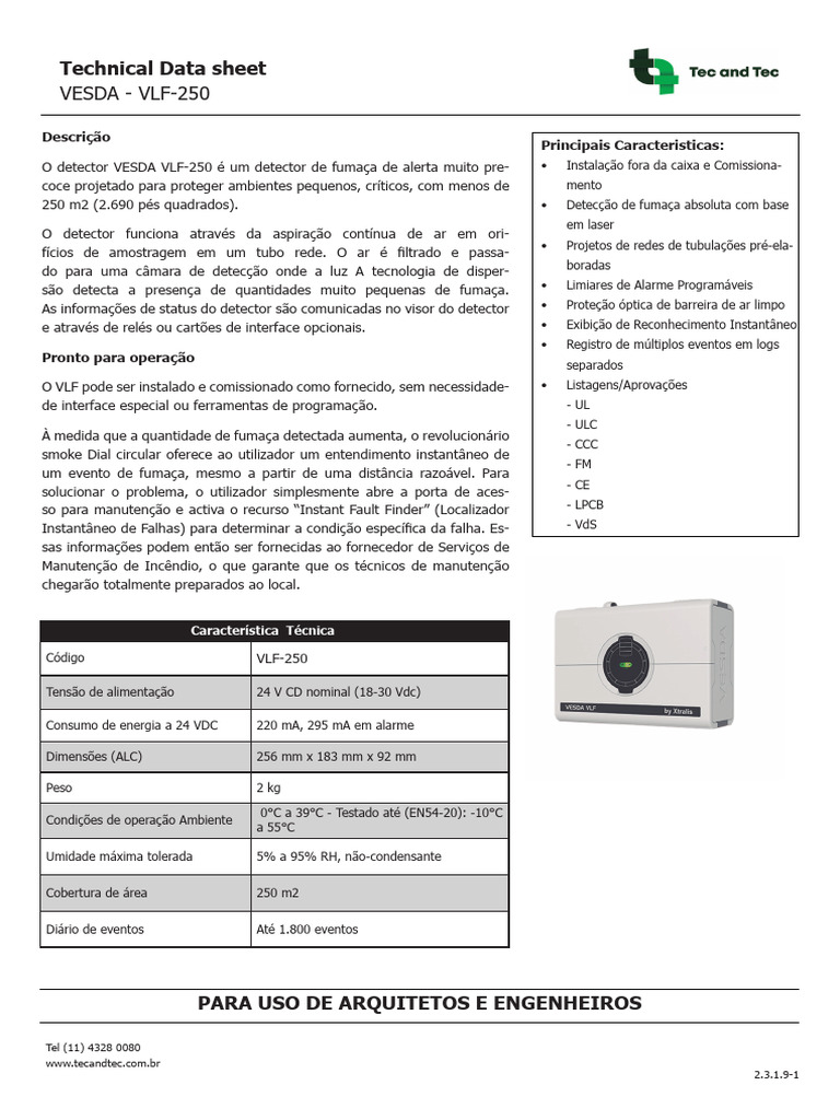 2.3.1.9-1 - Datasheet - VLF-250.indd | PDF | Ciências Físicas