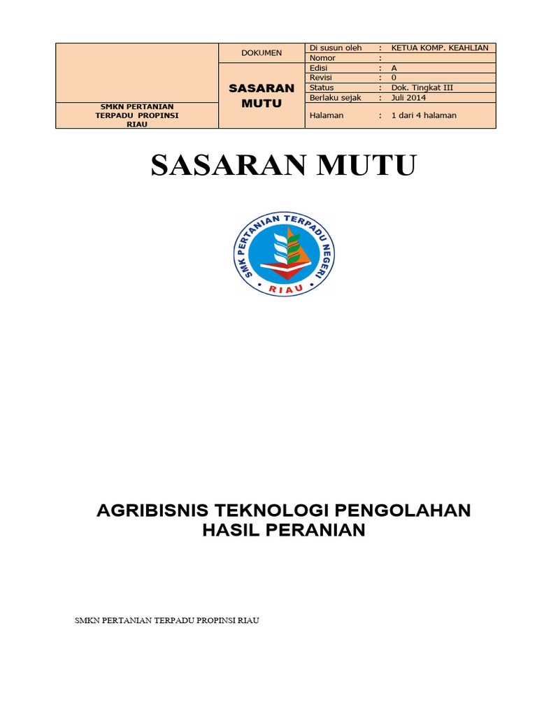 Sasaran Mutu New | PDF