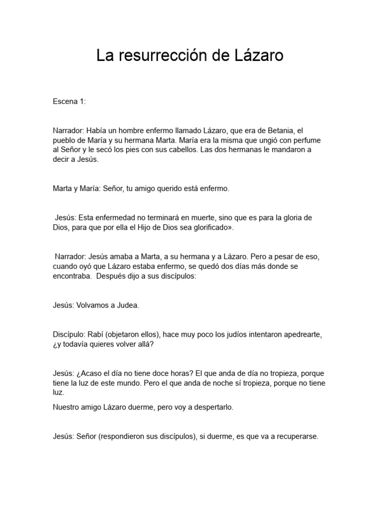 La Resurrección de Lázaro | PDF