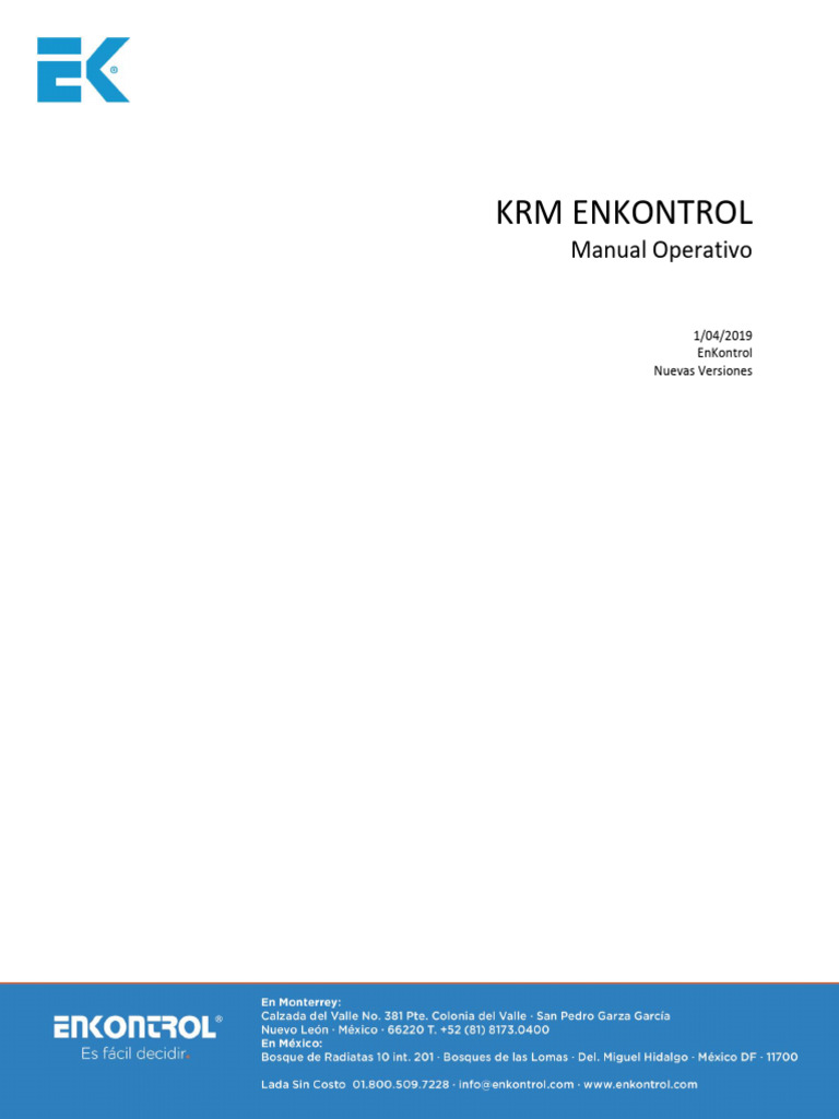 Manual KRM Enkontrol | PDF