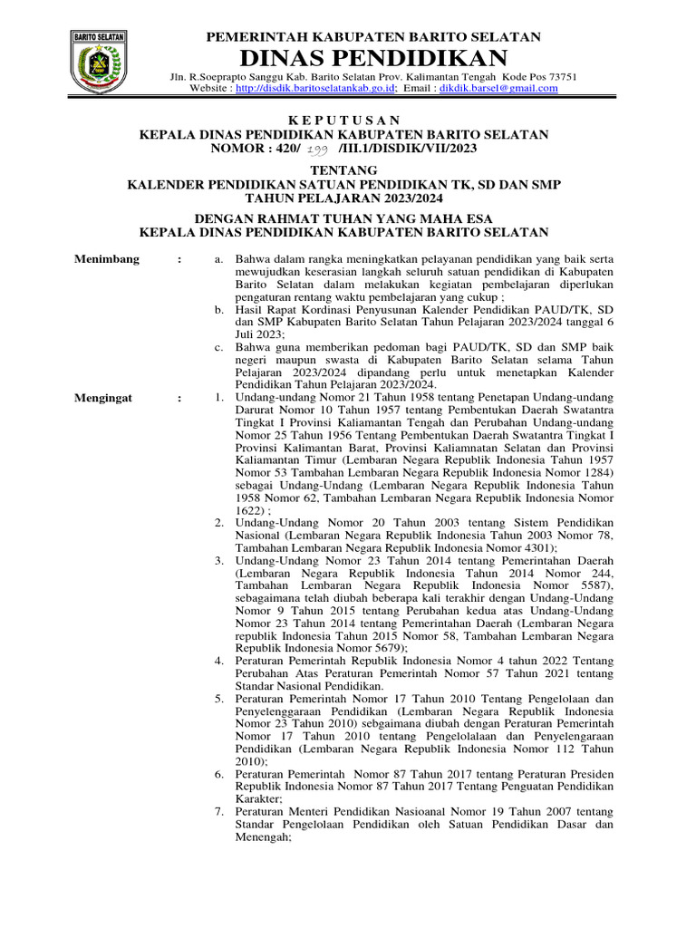 Kalender Pendidikan 2324 - OK | PDF