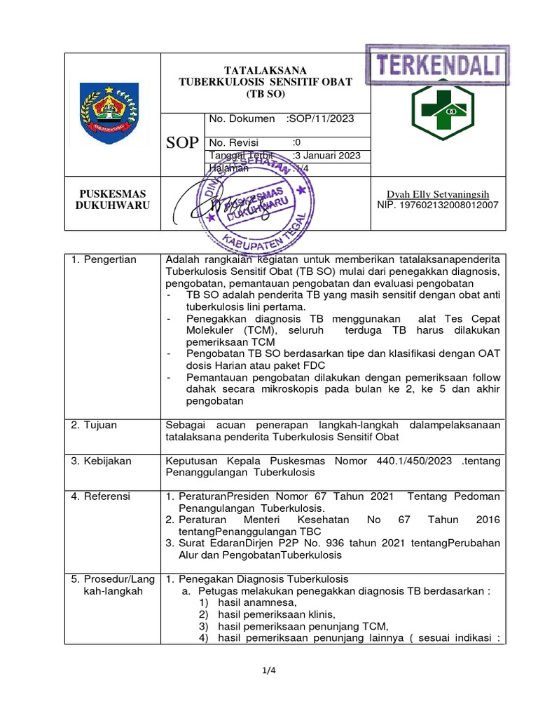 4.4.1.e SOP Tatalaksana TB SO | PDF