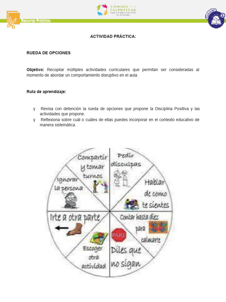 Rueda de Opciones en Disciplina Positiva | PDF