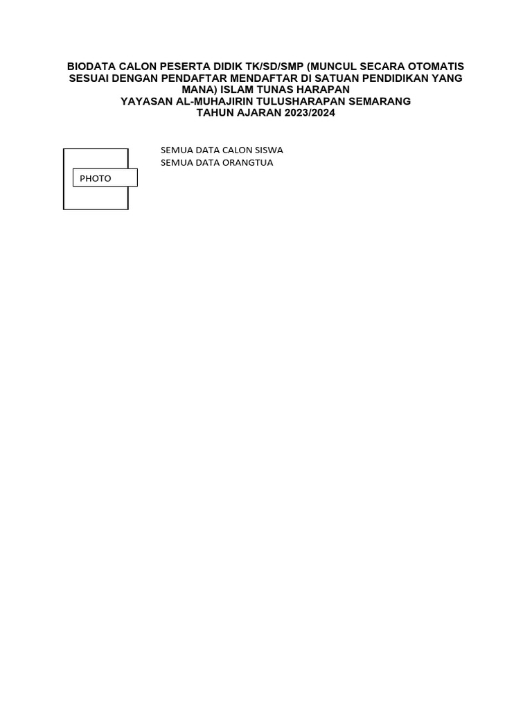 Contoh Format Tampilan Biodata Dan Kwitansi Tanda Terima Uang | PDF