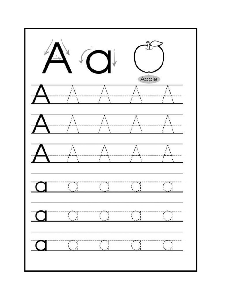 worksheet menebalkan huruf a | PDF